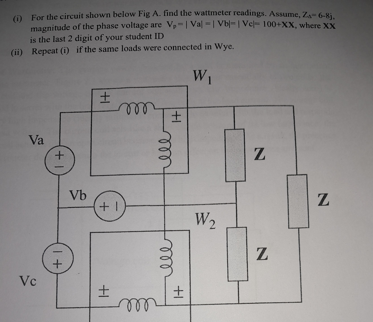 Solved (i) ﻿For the circuit shown below Fig A. ﻿find the | Chegg.com