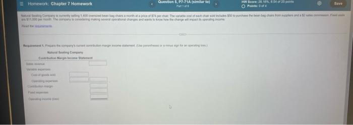 E Homework: Chapter 7 Homework Question P7-71A | Chegg.com