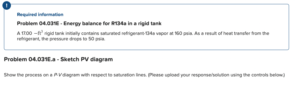 Solved !Required informationProblem 04.031E - ﻿Energy | Chegg.com