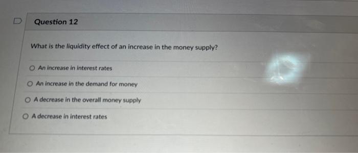 Solved What is the liquidity effect of an increase in the | Chegg.com
