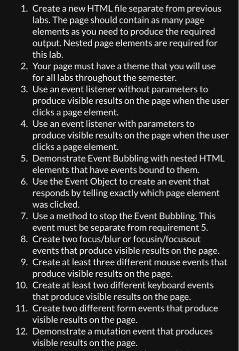 Solved 1 Create A New Html File Separate From Previous 