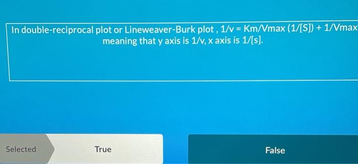 Solved In double-reciprocal plot or Lineweaver-Burk plot, | Chegg.com