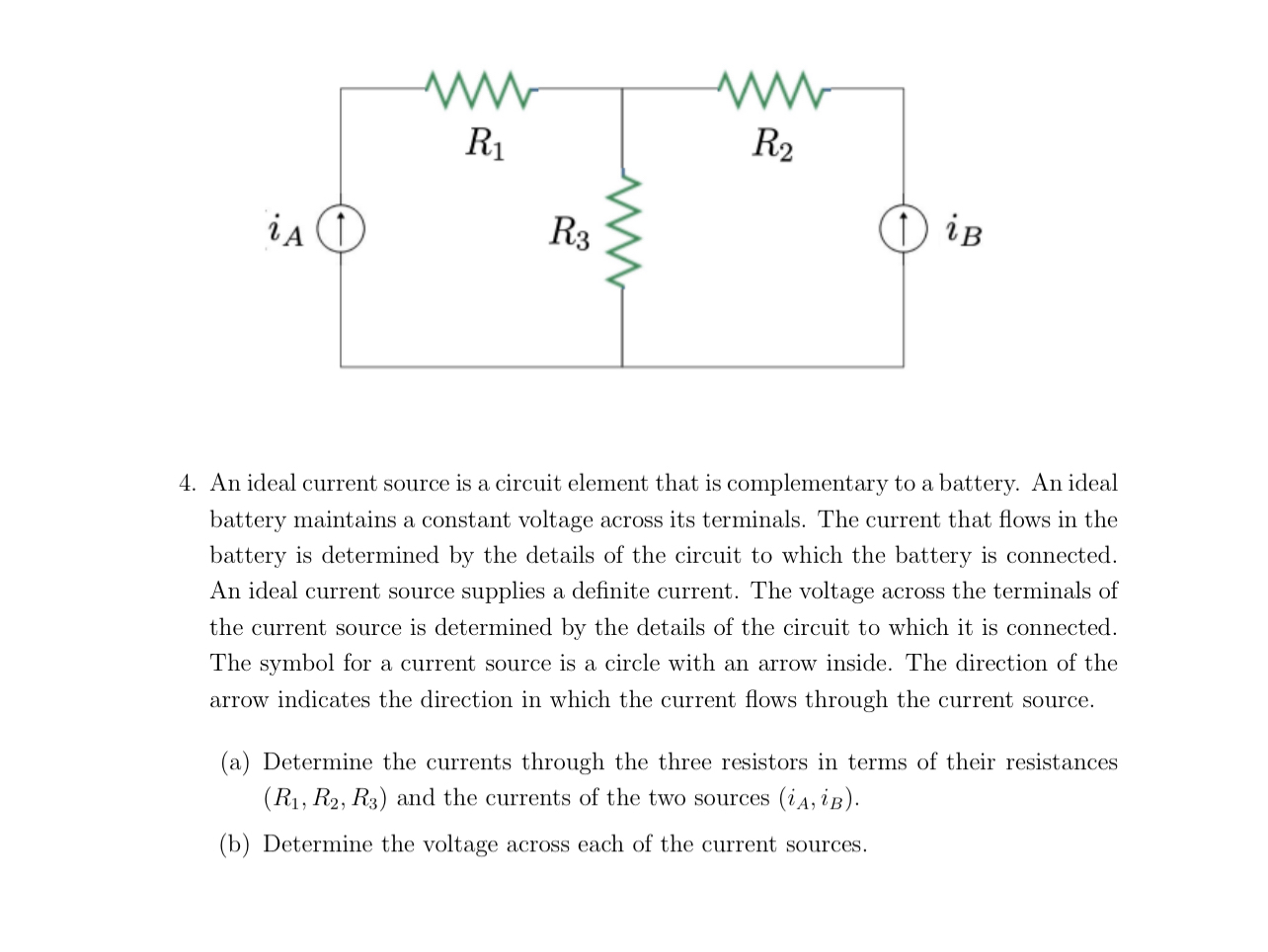 Solved An ideal current source is a circuit element that is | Chegg.com