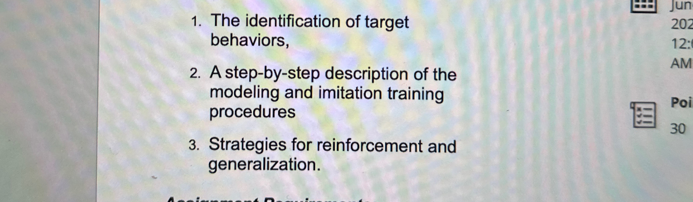 Solved The identification of target behaviors,A step-by-step | Chegg.com