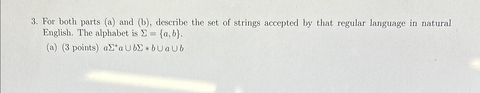 Solved For both parts (a) ﻿and (b), ﻿describe the set of | Chegg.com