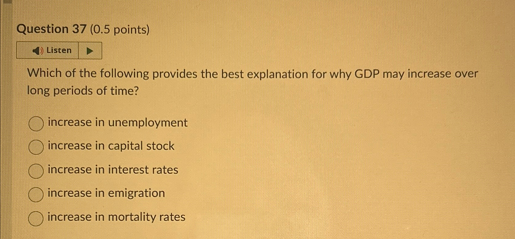 Solved Question 37 (0.5 ﻿points)ListenWhich of the following | Chegg.com