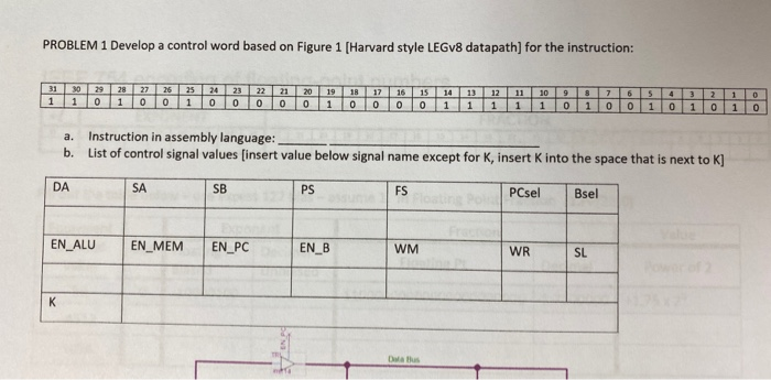 Please Develop A Control Word Based Off Of The Fig... | Chegg.com