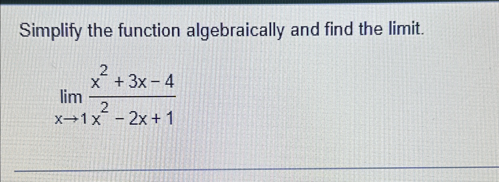 Solved Simplify the function algebraically and find the | Chegg.com