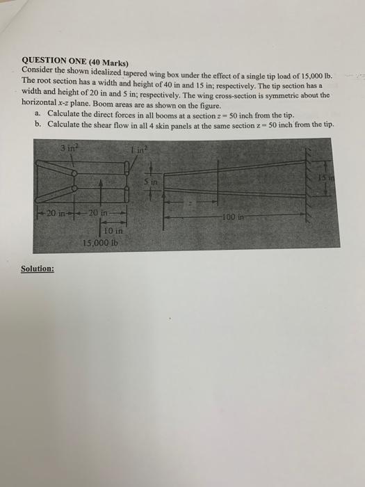 QUESTION ONE (40 Marks) Consider the shown idealized | Chegg.com