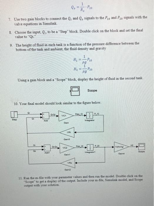 C2⋅dtd(P2−P0)=Qt−Q0 Define the differences in | Chegg.com