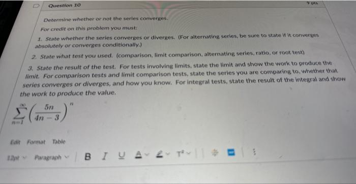 Solved Determine whether or not the series converges. For | Chegg.com