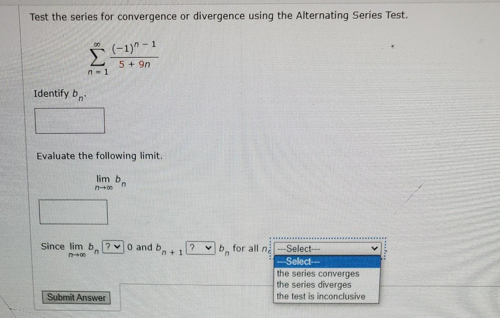 Solved Test the series for convergence or divergence using | Chegg.com