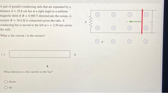 Solved A pair of parallel conducting rails that are | Chegg.com