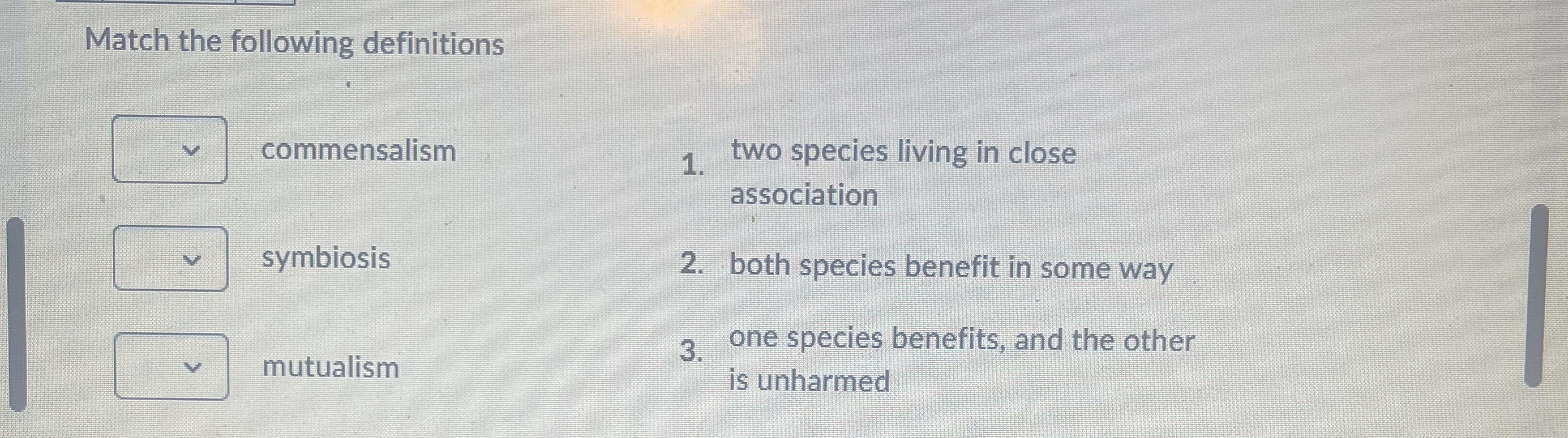 Solved Match the following | Chegg.com