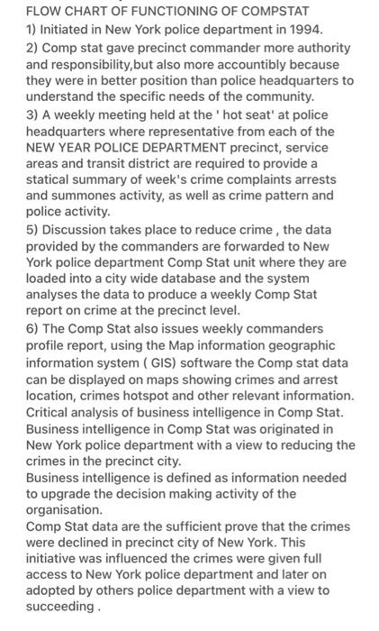 Solved FLOW CHART OF FUNCTIONING OF COMPSTAT 1) Initiated in | Chegg.com