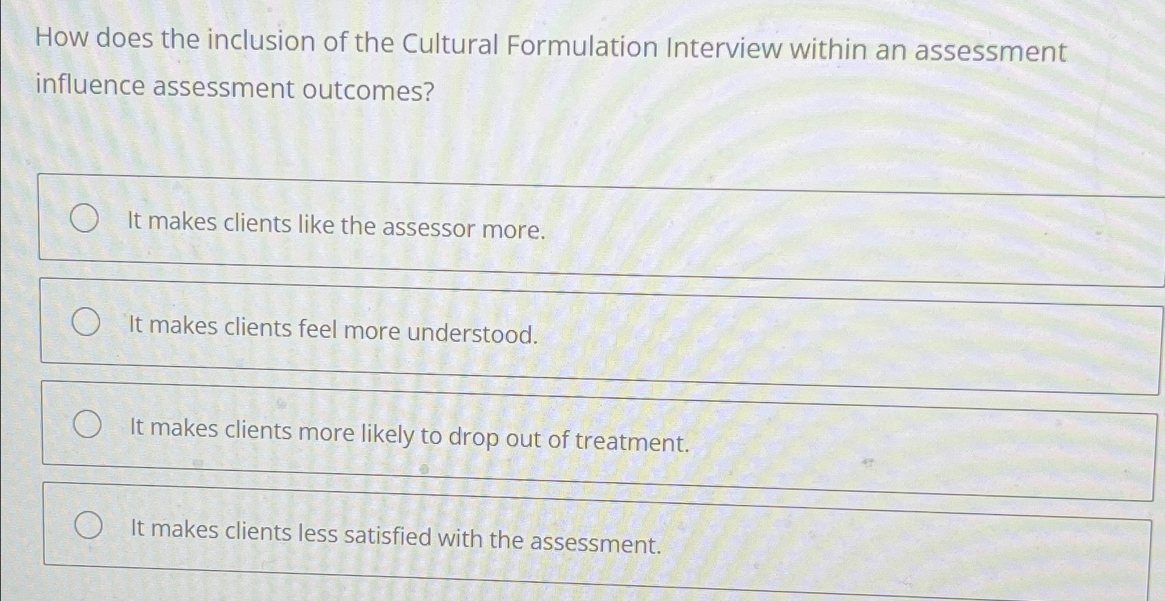 Solved How does the inclusion of the Cultural Formulation | Chegg.com