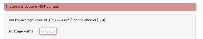 Solved Find the average value of f(x)=4xex/8 on the interval | Chegg.com