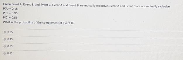Solved Given Event A. Event B, and Event C. Event A and | Chegg.com