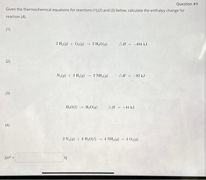 Solved Given the thermochemical equations for reactions | Chegg.com