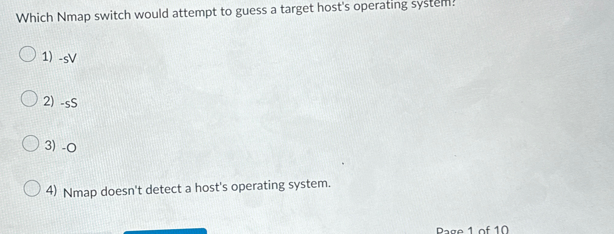 Solved Which Nmap switch would attempt to guess a target | Chegg.com