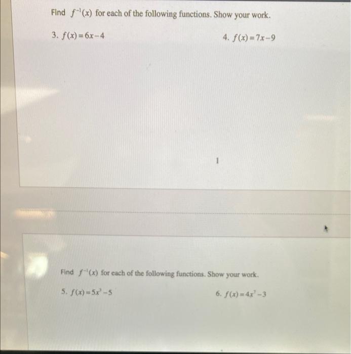 Solved Math 55 - Int. Alg. Name 8.4 Inverse Functions - | Chegg.com