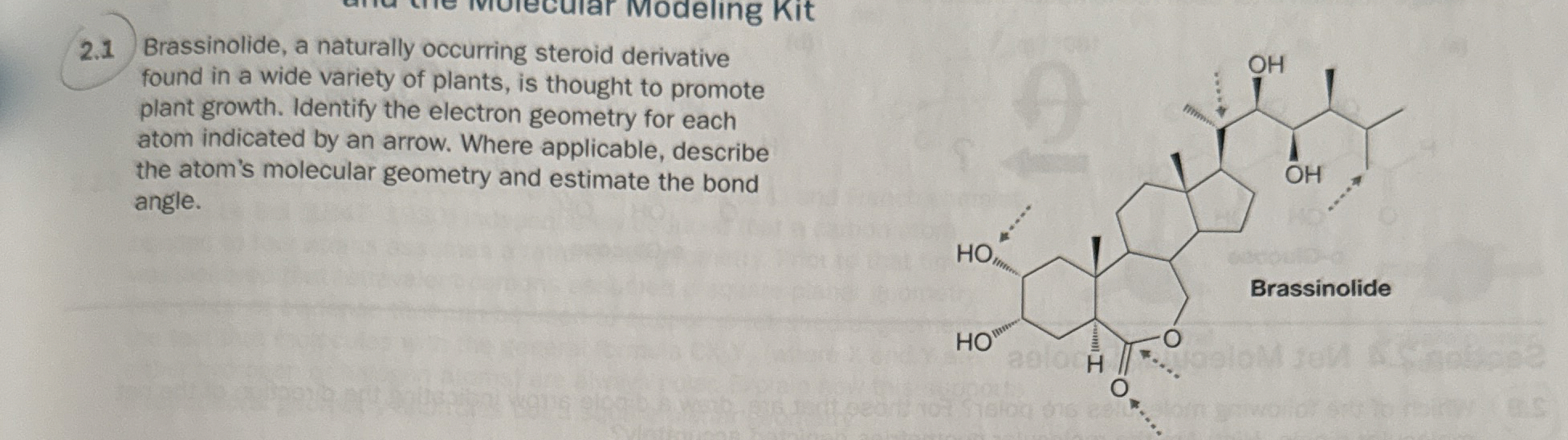 Solved 2.1 ﻿Brassinolide, a naturally occurring steroid | Chegg.com