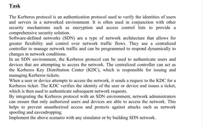 Solved The Kerberos protocol is an authentication protocol | Chegg.com