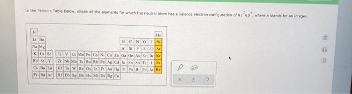 Solved In the Periodic Table below, shade all the elements | Chegg.com