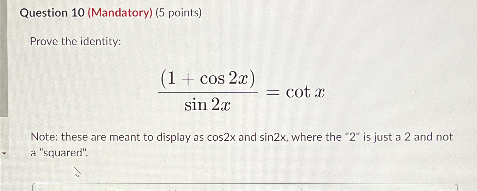 Solved Question 10 (Mandatory) (5 ﻿points)Prove the | Chegg.com