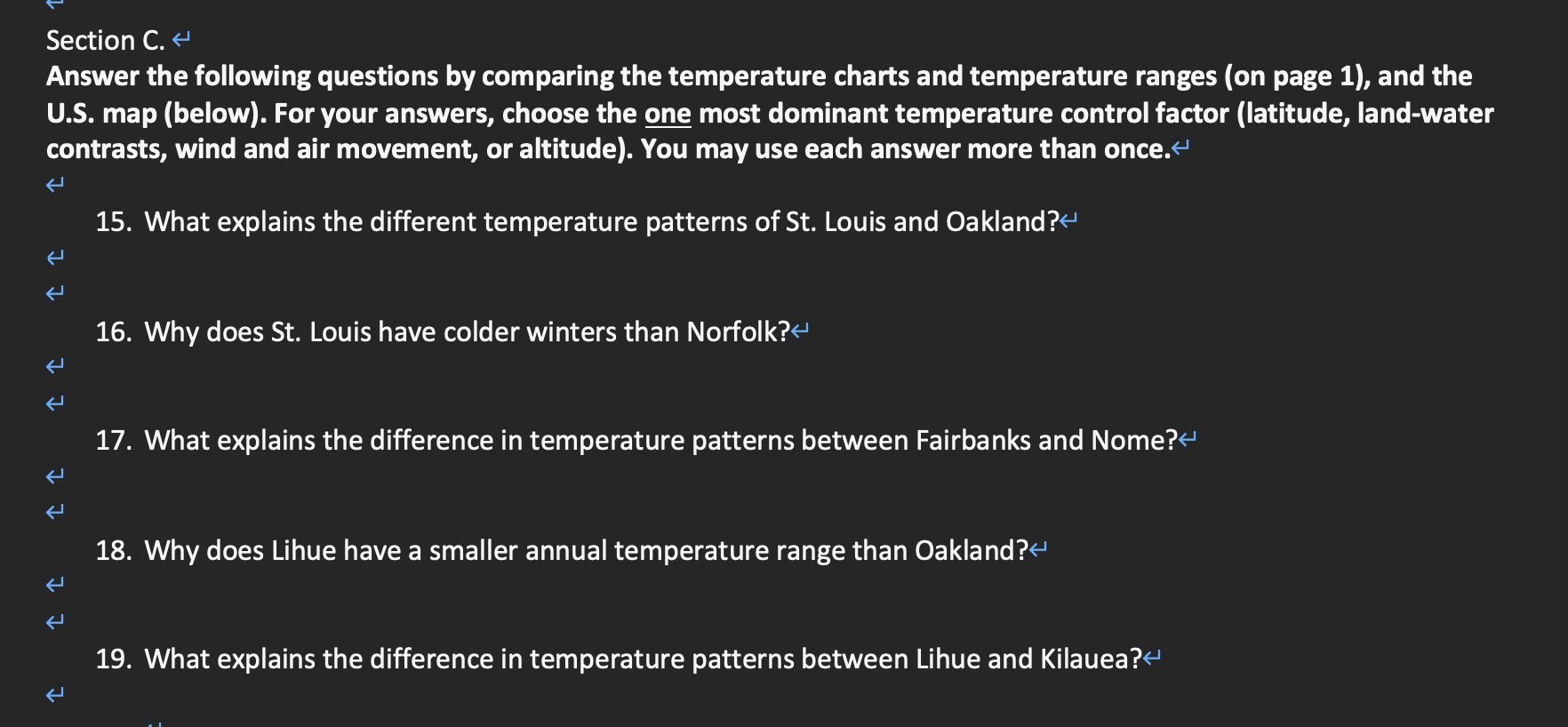Solved Section C.Answer the following questions by comparing | Chegg.com