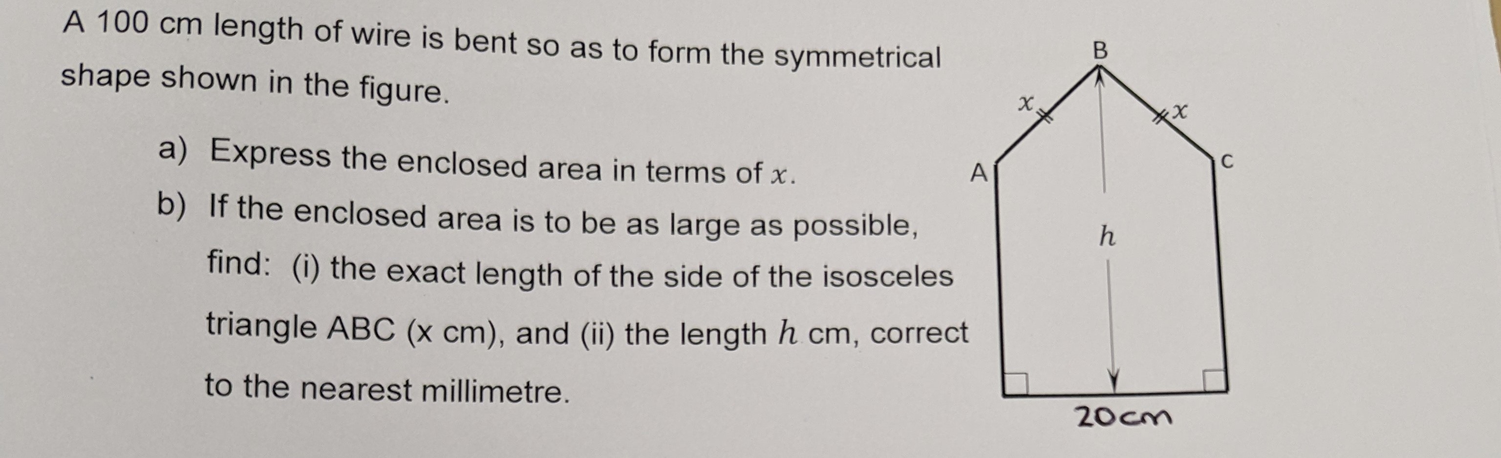 Using calculus and showing working solve the | Chegg.com