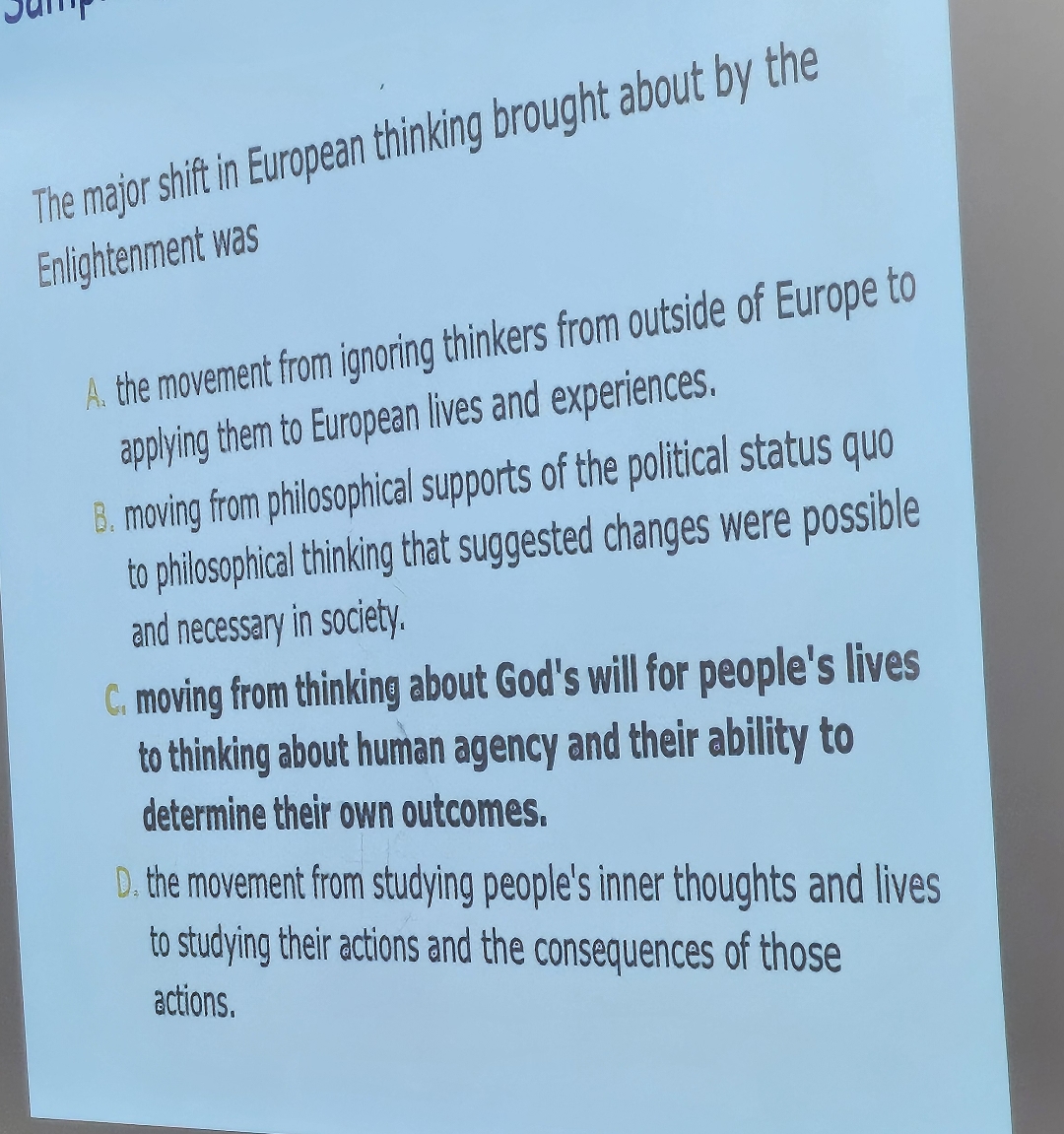 Solved The major shift in European thinking brought about by | Chegg.com