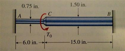 Solved A stepped shaft ACB having solid circular cross | Chegg.com