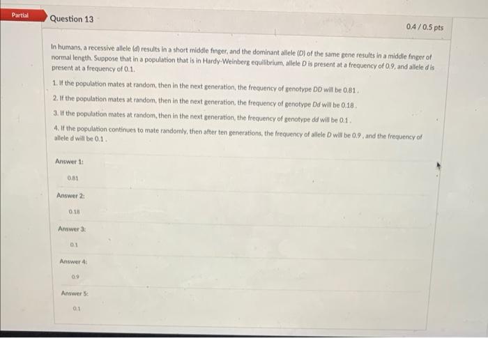Solved In the Hardy-Weinberg equation, p2+2pq+q2=1, the term | Chegg.com