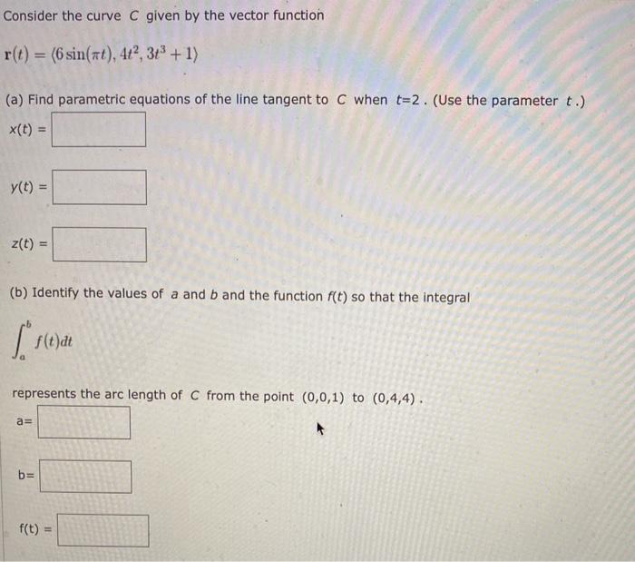 Solved Consider the curve C given by the vector function | Chegg.com