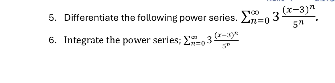 Solved Differentiate the following power series. | Chegg.com