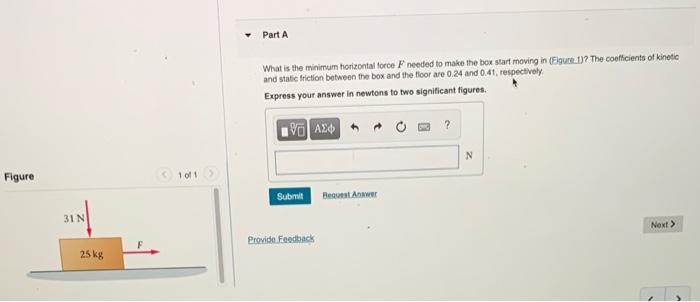 Solved Part A What is the minimum horizontal force F needed | Chegg.com