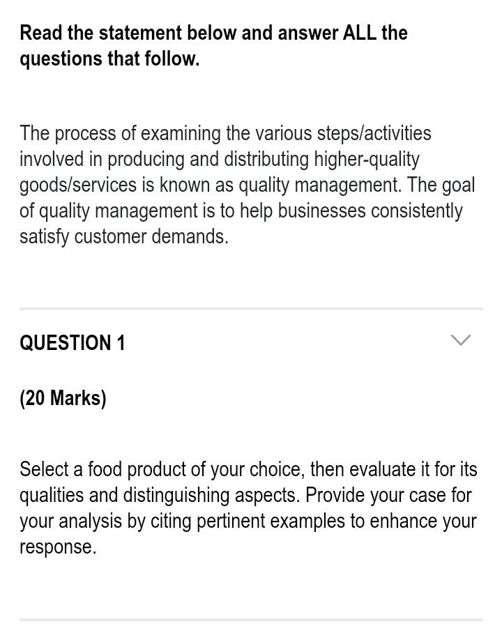 Solved Read the statement below and answer ALL the questions | Chegg.com