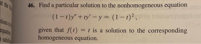 Solved 6. Find a particular solution to the nonhomogeneous | Chegg.com