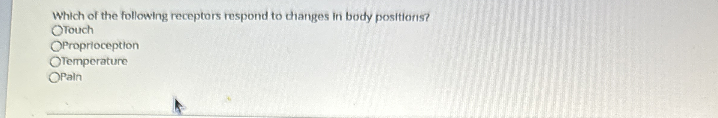 Solved Which of the following receptors respond to changes | Chegg.com