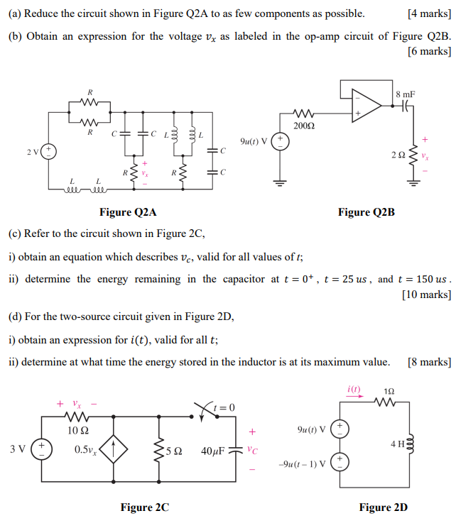 Solved (a) Reduce the circuit shown in Figure Q2A to as few | Chegg.com