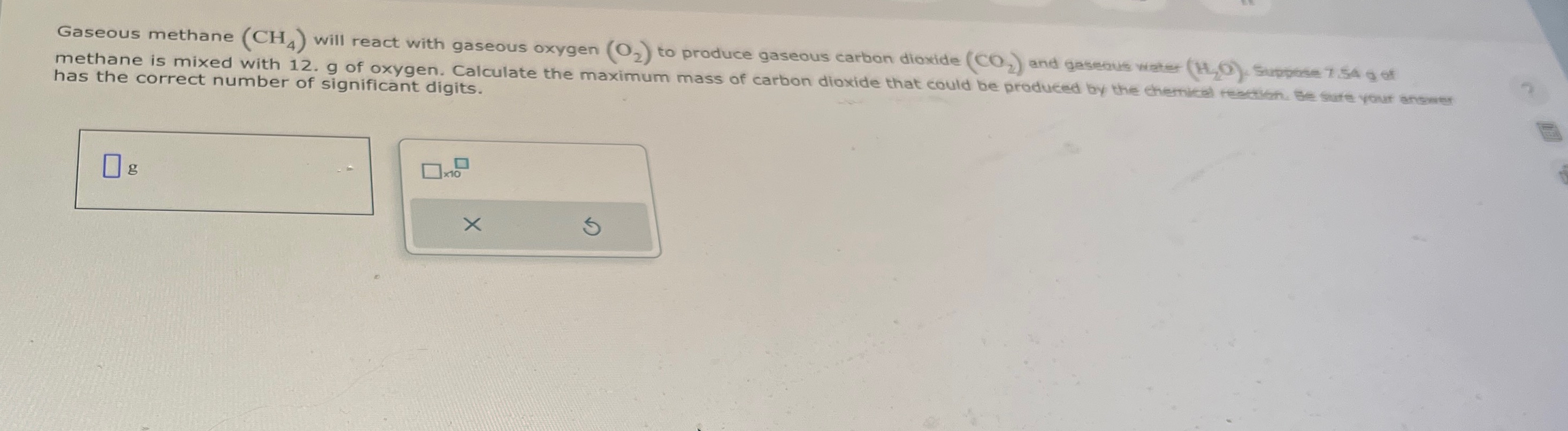 Gaseous methane (CH4) ﻿will react with gaseous oxygen | Chegg.com
