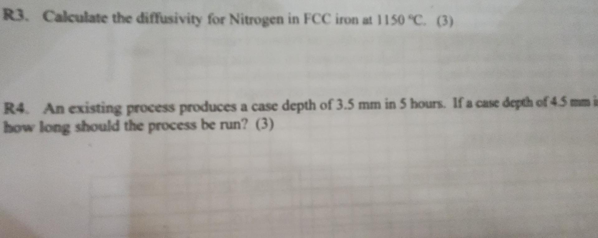 Solved R3. Calculate the diffusivity for Nitrogen in FCC | Chegg.com