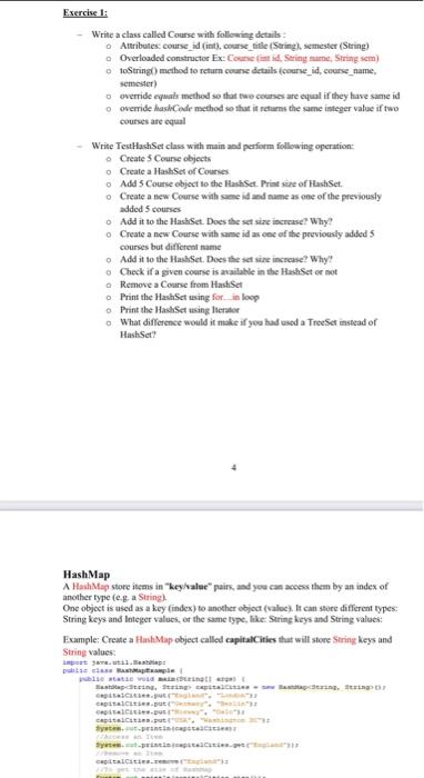 Solved Write A Class Called Course With Following Detnils 