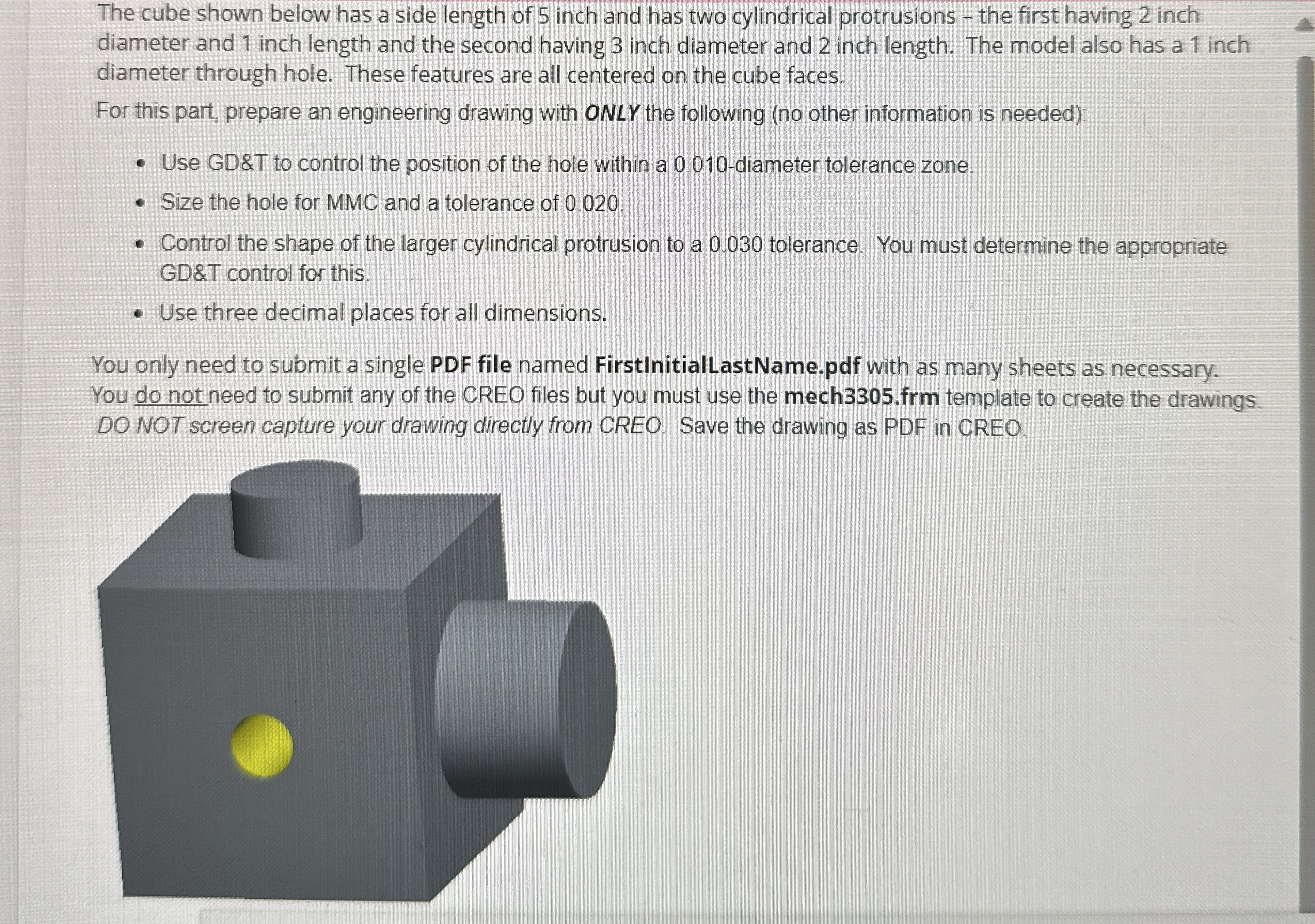 Solved by an EXPERT The cube shown below has a side length of 5 ﻿inch ...
