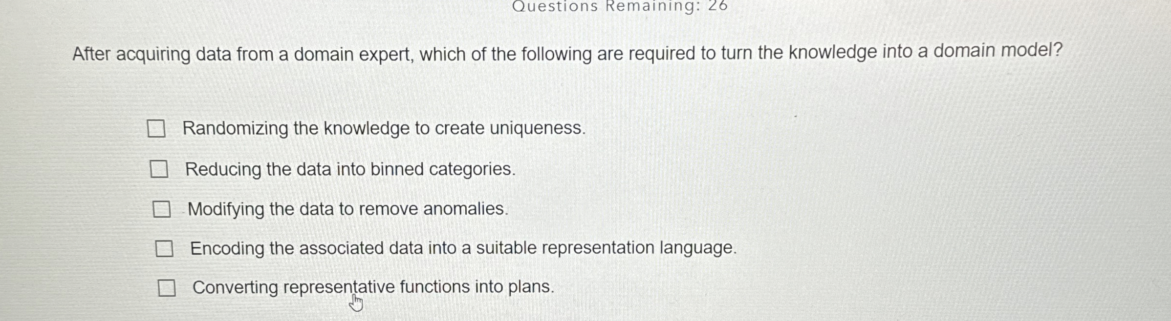 Solved Questions Remaining: 26After acquiring data from a | Chegg.com
