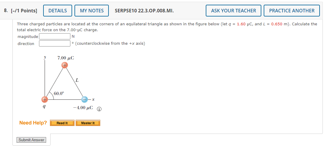 Solved Three Charged Particles Are Located At The Corners Of