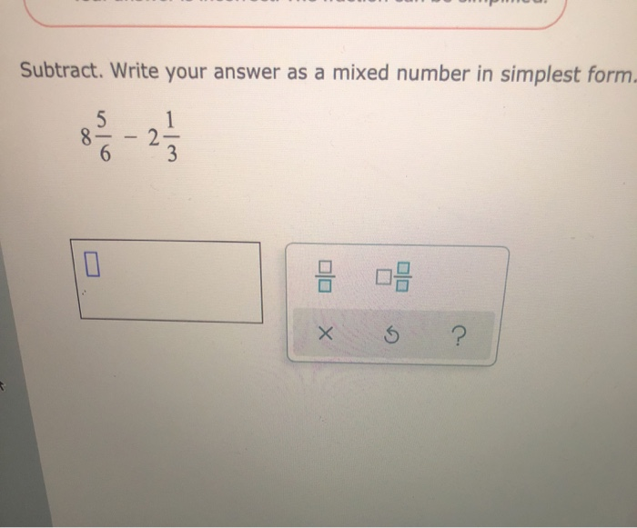 Solved Subtract. Write your answer as a mixed number in | Chegg.com