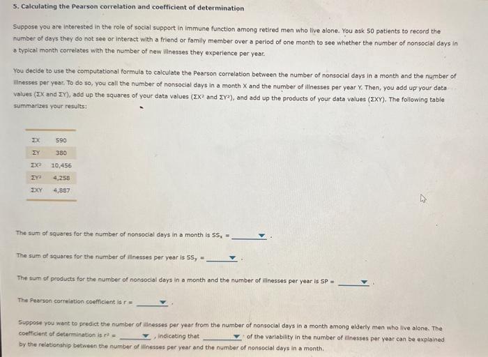 Solved 5. Calculating the Pearson correlation and | Chegg.com