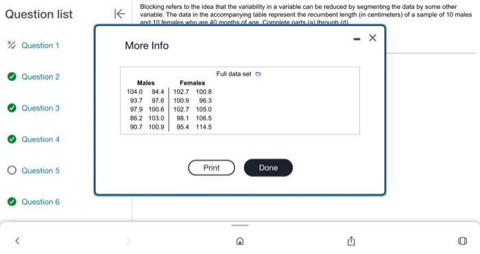 Solved Blocking refers to the idea that the variability in a | Chegg.com